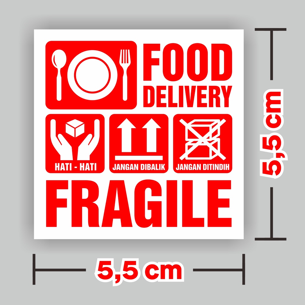 Jual Sticker Label Food Delivery Stiker Pengiriman Makanan Fragile 5,5 ...