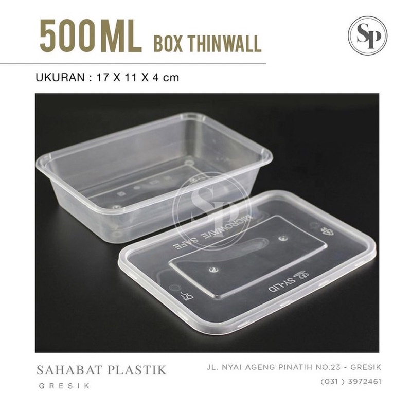 Jual 25PCS BOX THINW 500 ml REC PERSEGI PANJANG / TEPAK MAKAN 17x11 cm ...