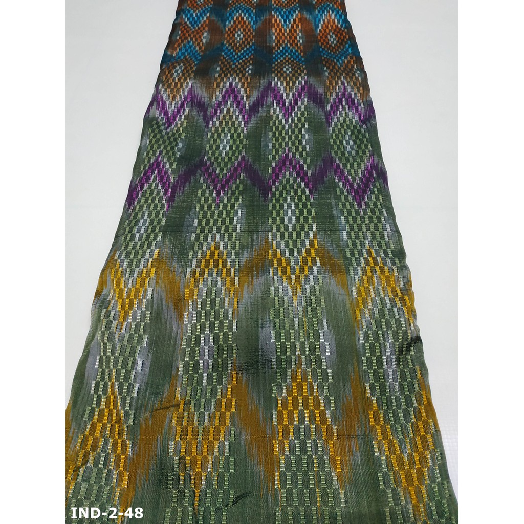 Jual Kain Tenun Dobby Ikat Sutra Bugis Makassar Hijau - Tenun Sengkang ...