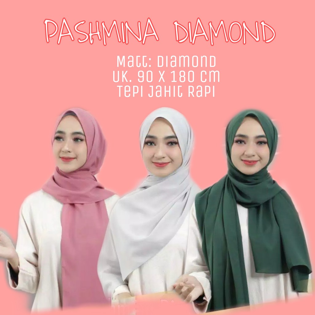 Jual PASHMINA DIAMOND TEPI JAHIT AZARA ORI | Shopee Indonesia