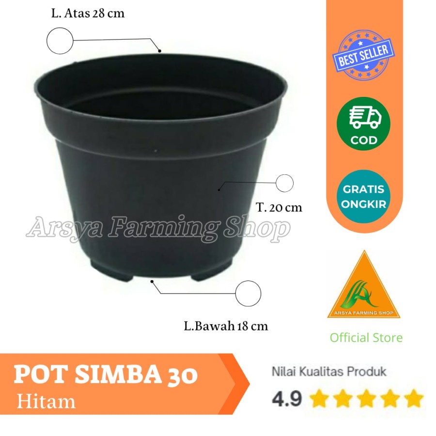 Jual Pot Tanaman / Pot Bunga Simba 30 cm - Plastik Tebal | Shopee Indonesia