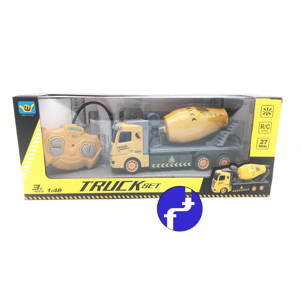 Jual Mainan Anak RC Mobil Truck Set Molen Truk Kontruksi Kuning Semen ...
