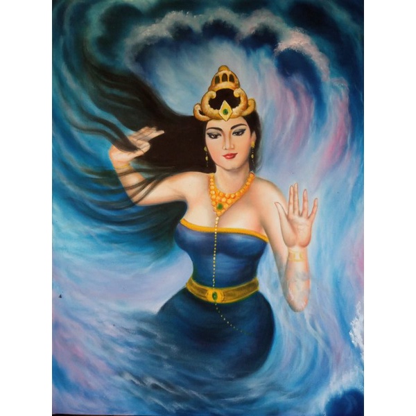 Jual lukisan ratu kidul/kanvas/ratu pantai selatan/nyi roro kidul ...