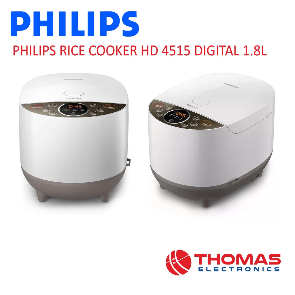 Jual Philips Rice Cooker HD4515 DIGITAL 1.8L Penanak Nasi HD 4515 Putih ...
