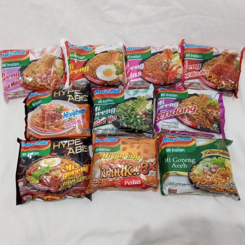 Jual MIE INDOMIE GORENG 11 VARIAN / INDOMIE GORENG AYAM GEPREK SAMBAL ...