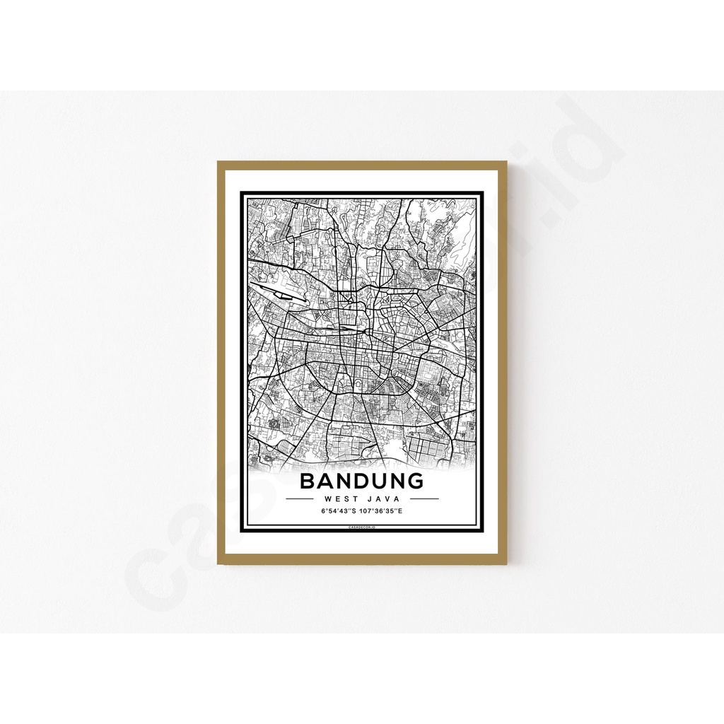 Jual Hiasan Dinding Classic Maps Custom Kota uk. 40x50cm (1 Pcs ...