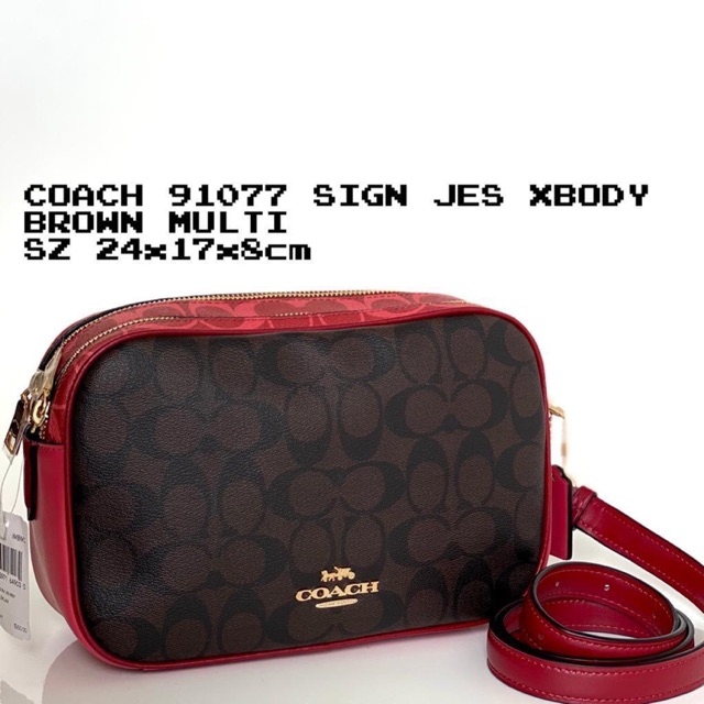 Jual COACH JESS CROSSBODY BROWN BLACK RED (mahogany red) | Shopee Indonesia