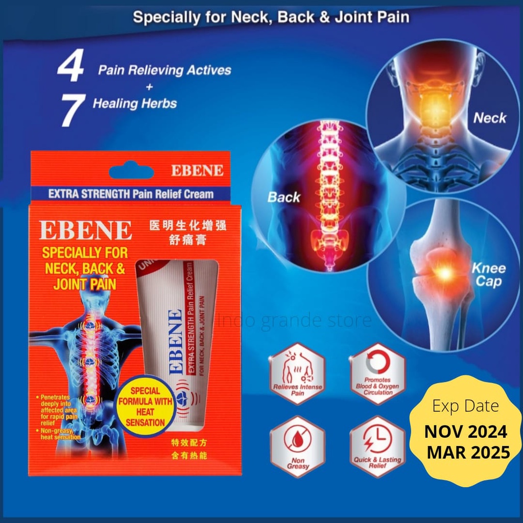 Jual EBENE Extra Strength Pain Relief Herbal Cream 50g ( Singapore ...
