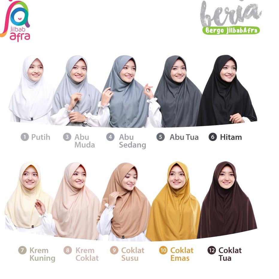 Jual Jilbab Beria - Bergo Jilbab Afra (Arfa) - Hijab Instan Bahan Kaos, Adem, Lembut & Nyaman ...