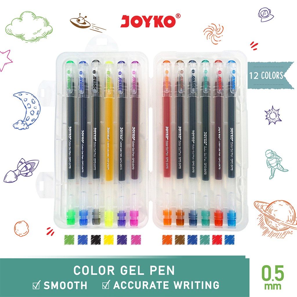 Jual Joyko Pulpen Gel Warna Warni Joyko Color Gel Pen Pulpen Joyko Pena ...
