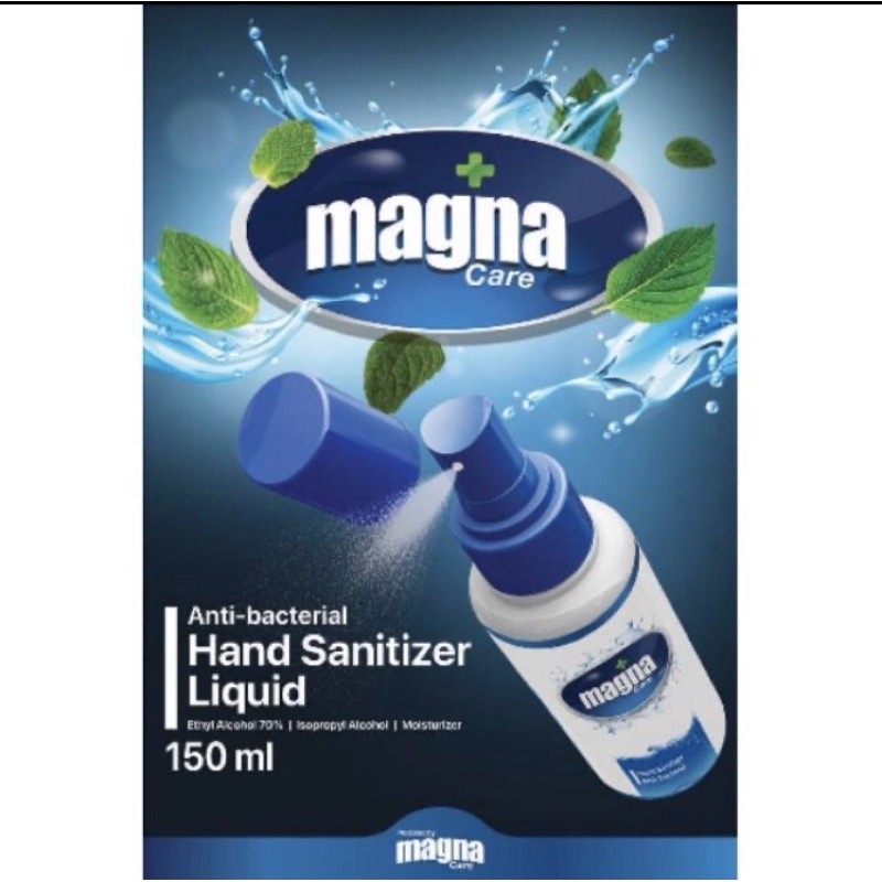 Jual Magna Hand Sanitizer Liquid 150 ML Alcohol 70% Moisturizer ...