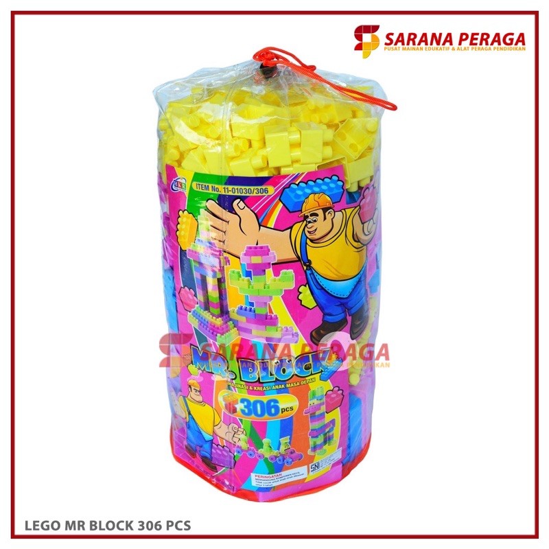 Jual SaranaPeraga - 306 Pcs Lego Bongkar Pasang Mr Block Isi 306 Pcs / Mainan Lego Block Besar ...
