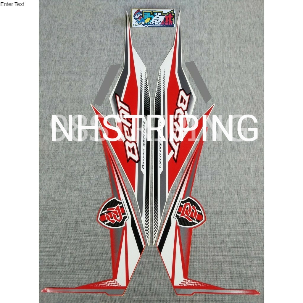 Jual STRIPING NEW HONDA BEAT F1 FI MERAH PUTIH BODY 2019 | Shopee Indonesia