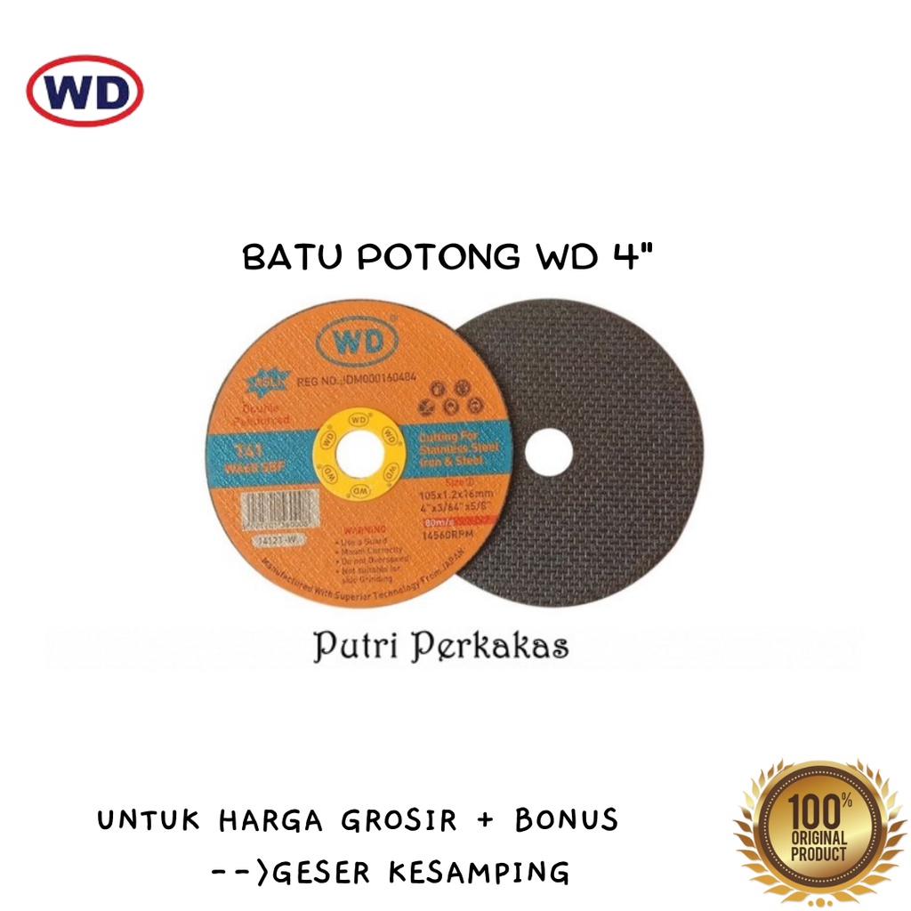Jual Batu Potong WD 4” ORIGINAL | Mata Gerinda Potong | WD cutting ...