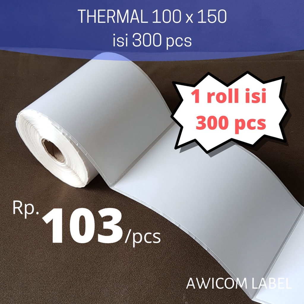 Jual 100 x 150 Thermal Label Barcode 100x150 Direct isi 250 pcs ukuran ...