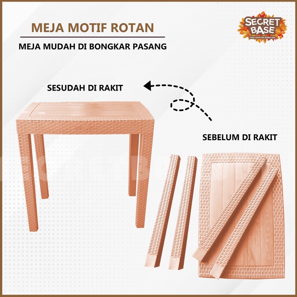 Jual MEJA MOTIF ROTAN - Meja Plastik Besar / Meja Tamu / Meja Kafe ...