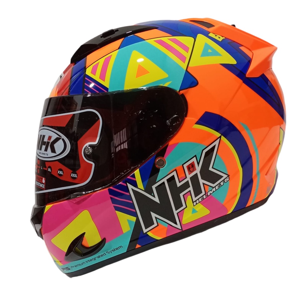 Jual HELM FULL FACE NHK MOTIF RACE PRO PIGMENT ORANGE FLO GLOSSY ...