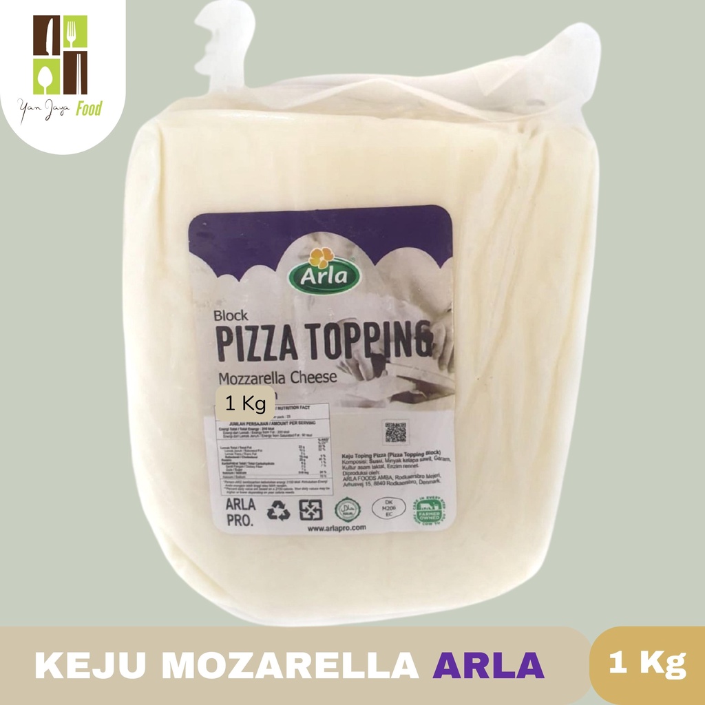 Jual KEJU MOZARELLA ARLA PIZZA TOPPING UNSALTED 200GR / 250GR / 1KG ...