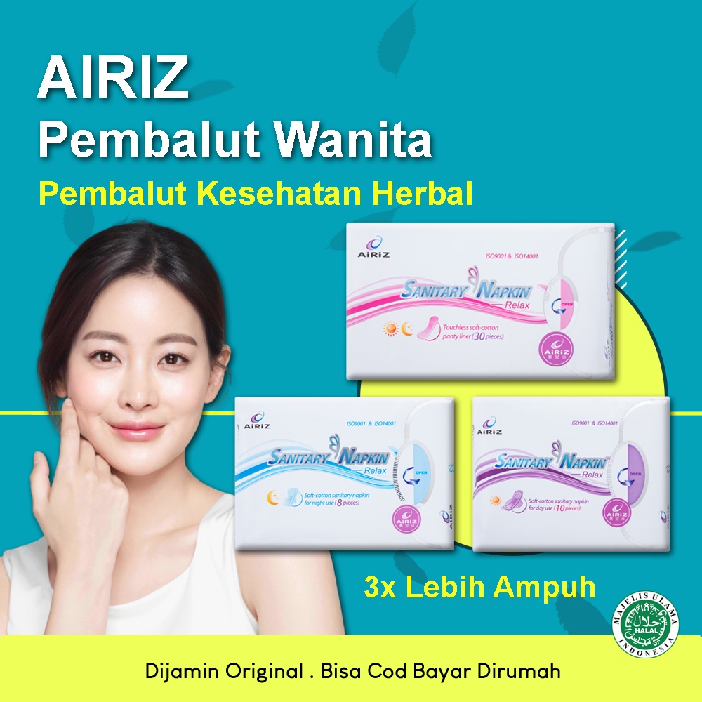 Jual Airiz Pembalut Wanita Day Night Pantyliner Tiens Original Mencegah ...
