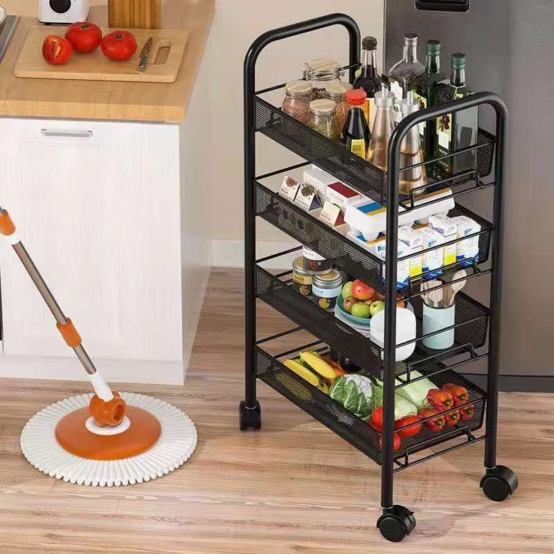 Jual Rak Lantai Beroda Troli Penyimpanan rak dorong Rak Bumbu Dapur ...