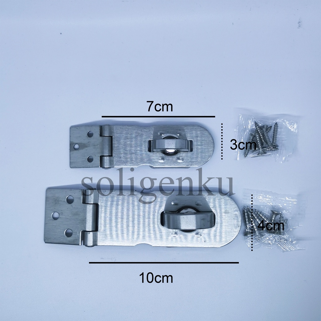 Jual Overpal Gembok SOLIGEN Medium Stainless Steel Grendel Kunci Pintu ...