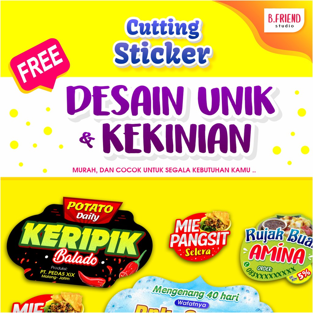 Jual CETAK CUTTING STIKER / label - FREE DESAIN kekinian | Shopee Indonesia