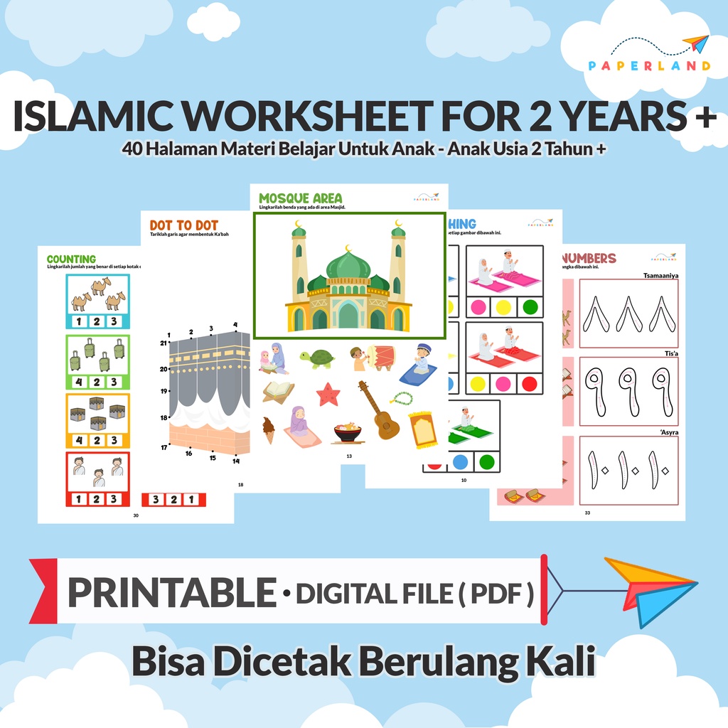 Jual [PDF] Worksheet Anak 2 thn + (Tema ISLAMI) Lembar Kerja Anak ...