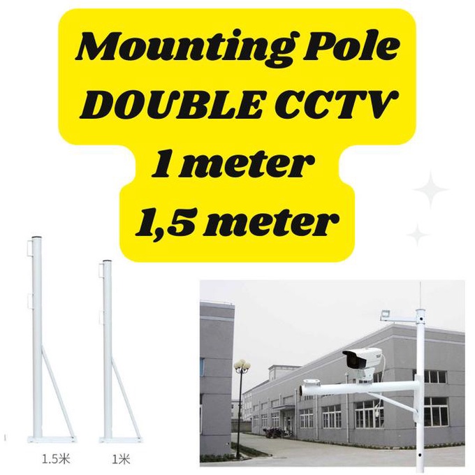 Jual Tiang Camera Cctv Double 1 Meter | Pole Mounting Double Cctv Besi ...