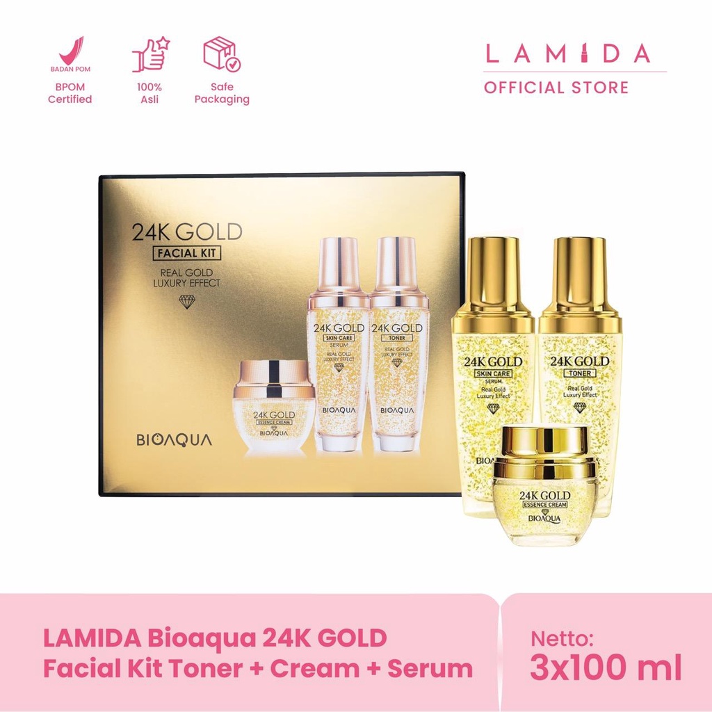 Jual BIOAQUA Facial Kit (Toner + Cream + Serum) | Shopee Indonesia
