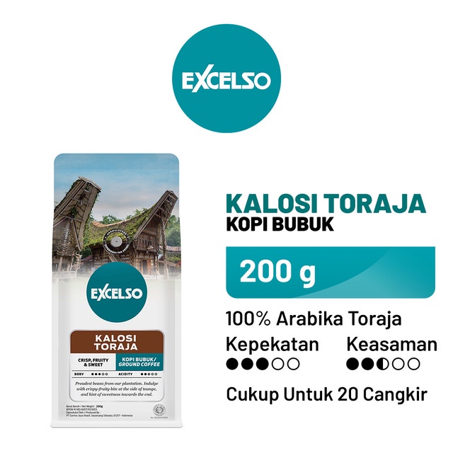 Jual EXCELSO Kalosi Toraja - Bubuk Kopi 200 gr | Shopee Indonesia