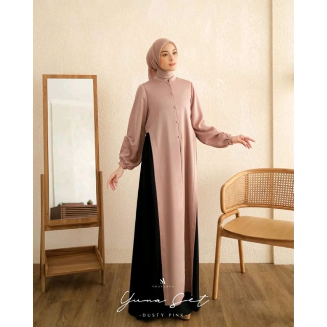 Jual Yuna Dress Set Asymetrical slit (Inner dan Outer) original by ...