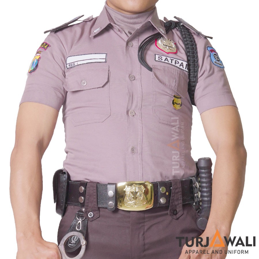 Jual Satu Set Baju Setelan Seragam Security Satpam Baru Model Terbaru PDH Coklat 2021 Lengan ...