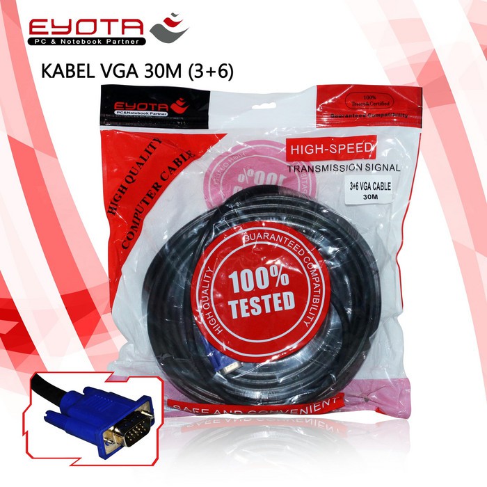 Jual KABEL VGA 30M GOLD PLATE 3 + 6 Eyota | Shopee Indonesia