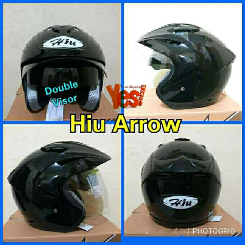 Jual Helm HIU Arrow Half Face Double Visor SNI | Shopee Indonesia