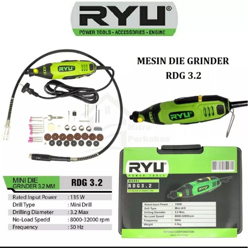 Jual RYU RDG 3.2 MINI DIE GRINDER 3.2 MM - GERINDA MINI - BOR TUNNER - PERKAKAS // Koper Mesin ...