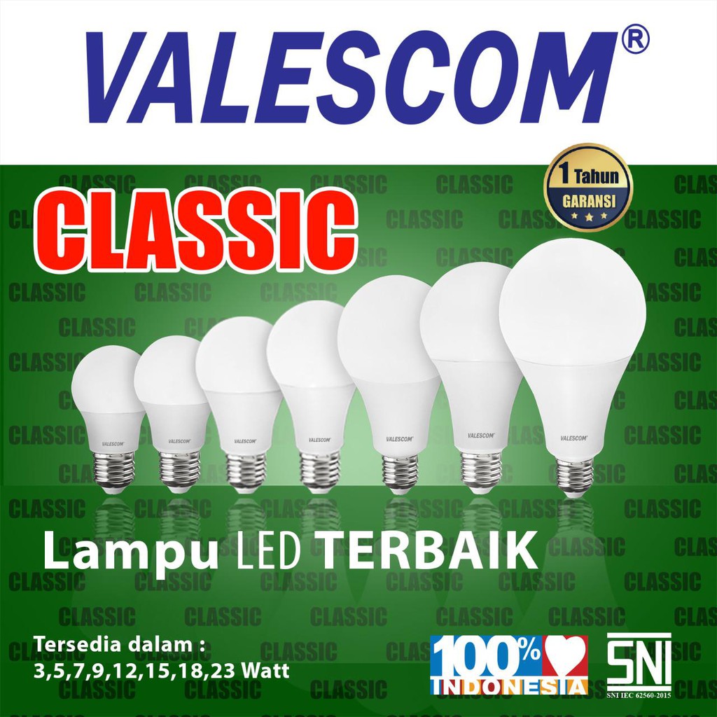 Jual Lampu Led Rumah Kantor VALESCOM CLASSIC 3 5 7 9 12 15 18 23 WATT ...