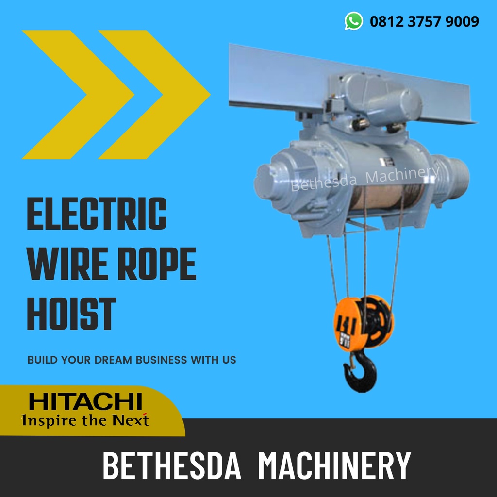 Jual Electric Wire Rope Hoist 15 Ton x 12 Meter Hitachi V Series ...