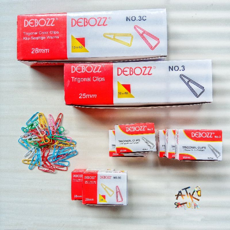 Jual PAPER CLIP 25MM TRIGONAL CLIPS PENJEPIT KERTAS WARNA KLIP KERTAS ...