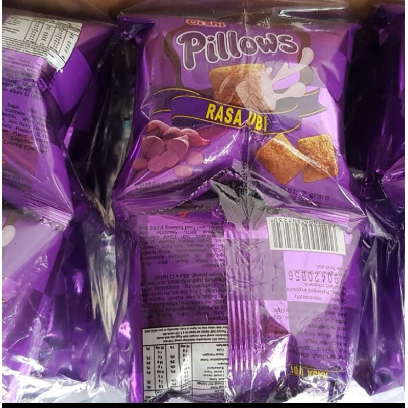 Jual oishi pillows 1 pack isi 20 PCS ada 2 varian rasa coklat dan ubi ...