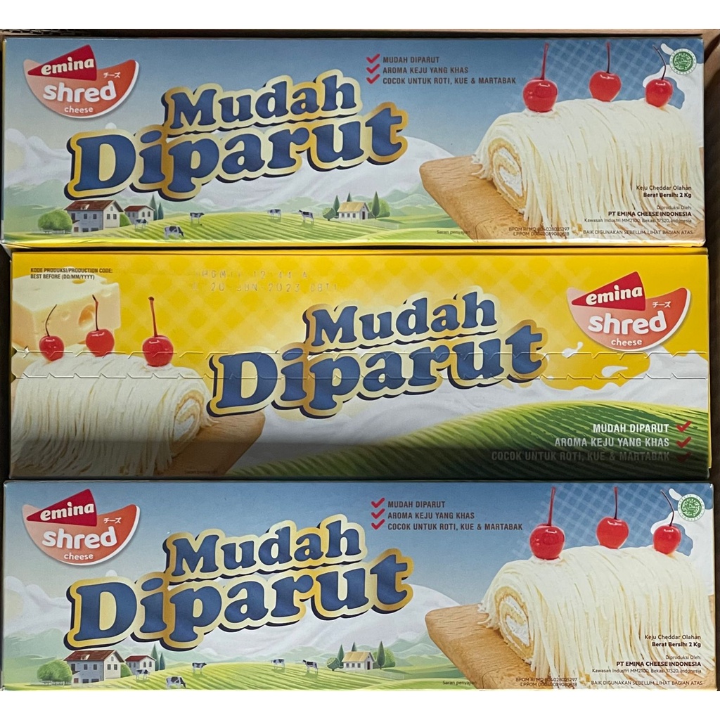 Jual Keju Emina Shred Cheese 2kg - Mudah di Parut | Shopee Indonesia