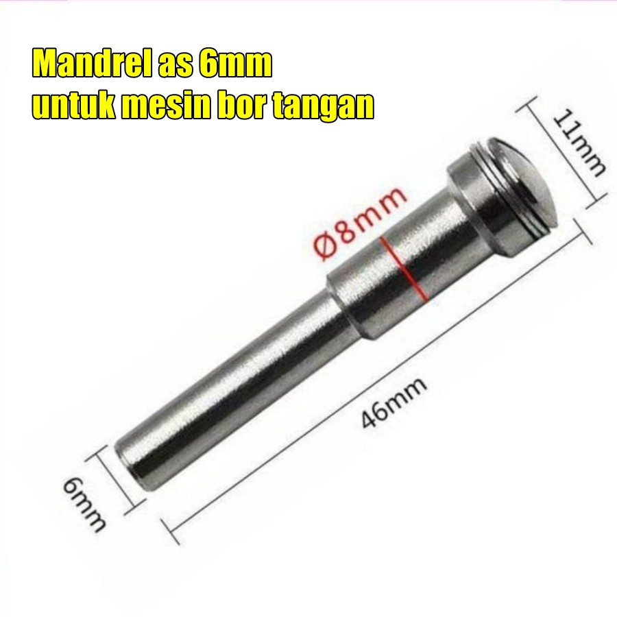 Jual batang as / mandrel / shaft As 6mm - as 6mm penjepit gergaji mini HSS ke mesin bor tangan ...
