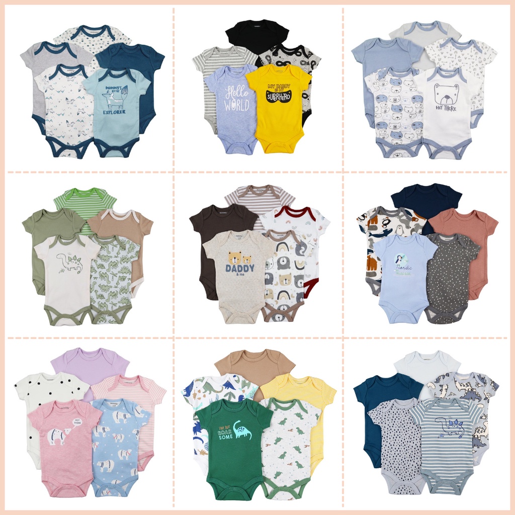 Jual MINIBOO - Jumper Pendek Bodysuit 5pcs Bayi Newborn 0-9Bulan Bagus ...