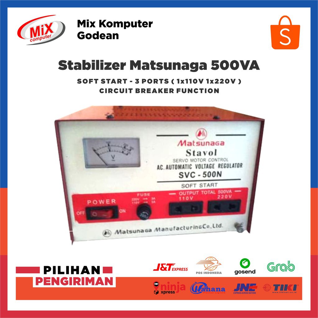 Jual Stabilizer Stabiliser Matsunaga Motor 500N/VA stabil listrik ...