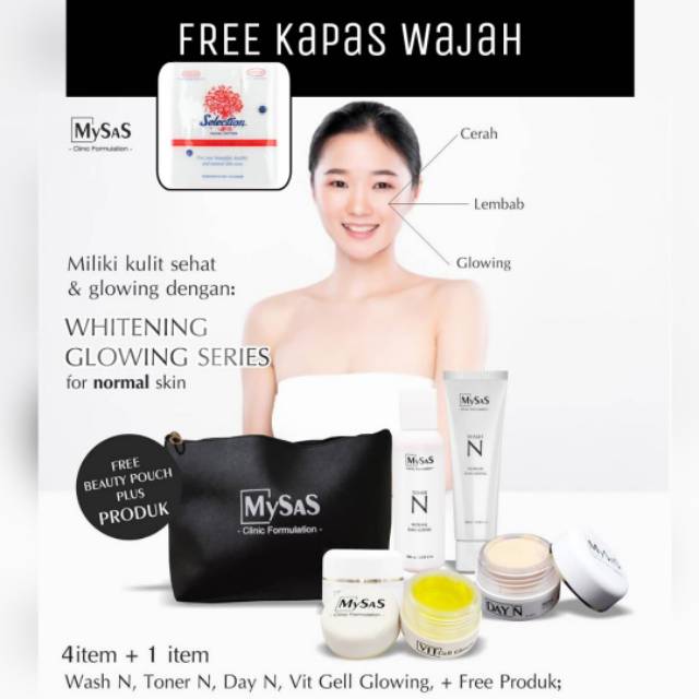 Jual MySAS normal glowing isi 5 FREE Kapas Wajah | Shopee Indonesia