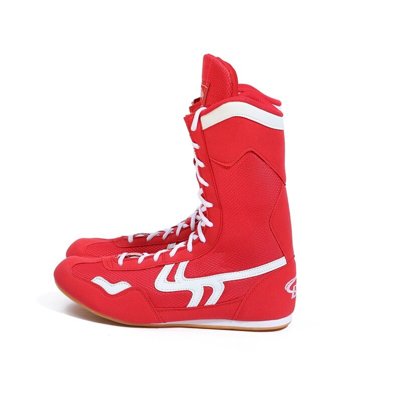 Jual Sepatu Tinju Boxing Gulat Wrestling TaoBo Tinggi Merah Pelatihan ...