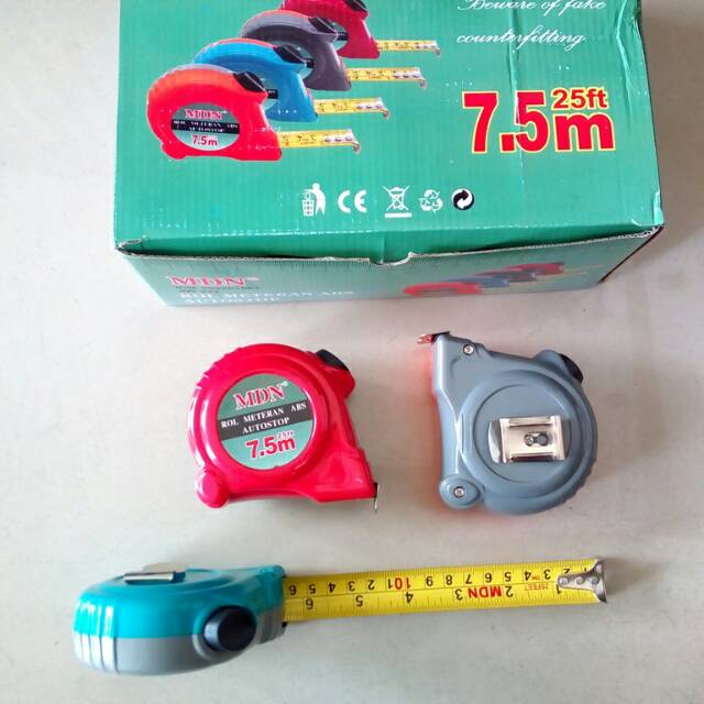 Jual Meteran Auto Stop 7,5M MDN/ meteran ukur tarik bulat/METERAN ...