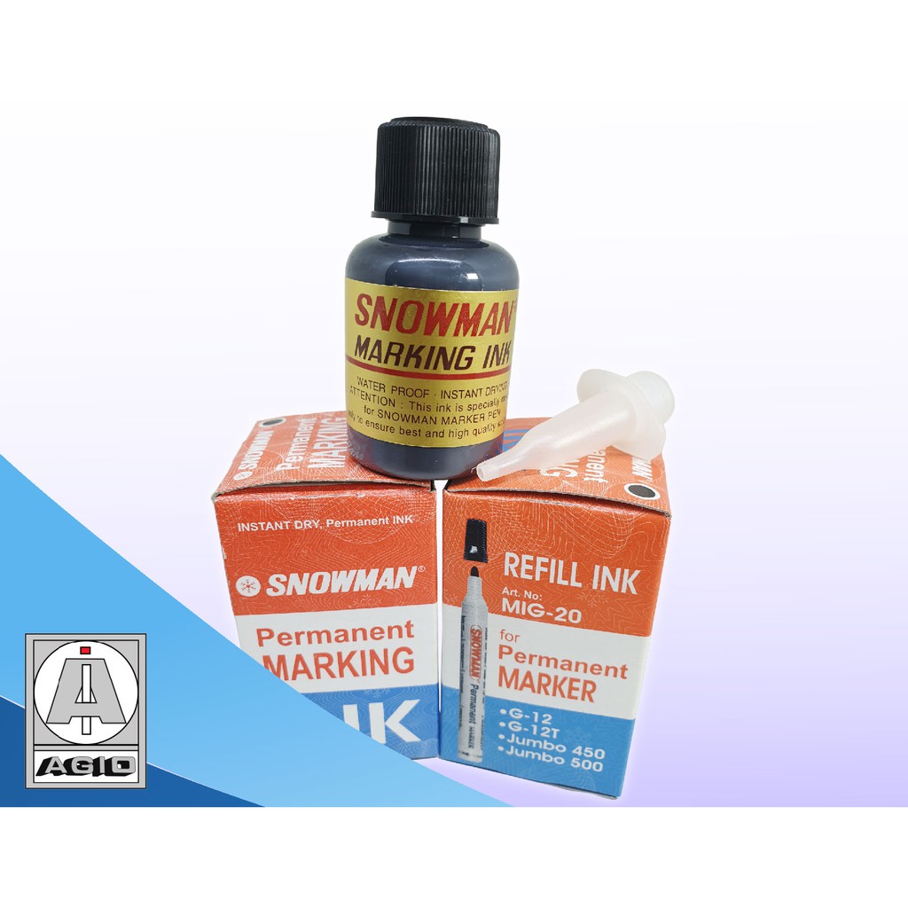 Jual Snowman Permanent Marking Ink (refill Ink MIG-20) | Shopee Indonesia