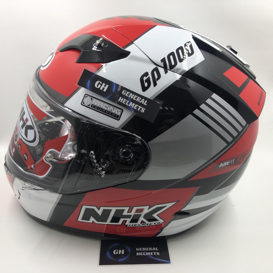 Jual Helm NHK GP 1000 GP1000 SXR Black Red Silver Glossy Double Visor ...