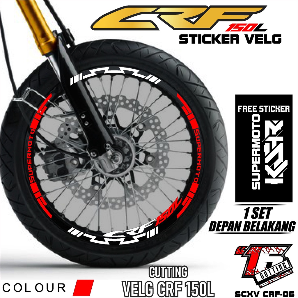 Jual Stiker velg CRF SUPERMOTO list sticker velk CRF desain SUPERMOTO ...