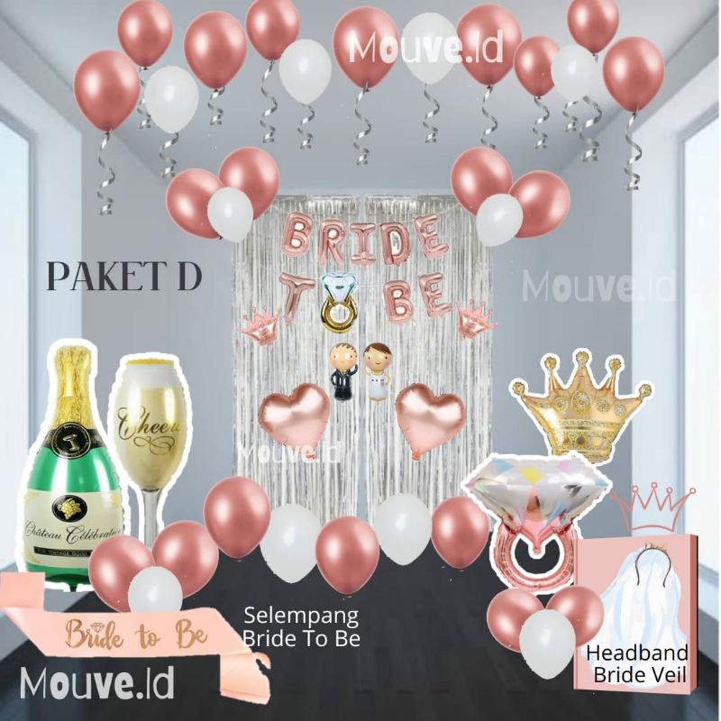 Jual Paket Dekorasi Bridal Shower Set Lengkap Rose Gold | Shopee Indonesia